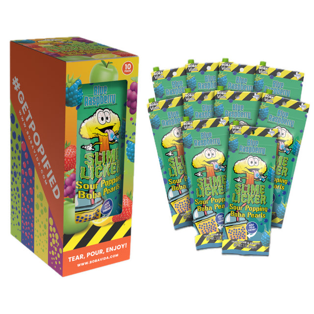 Slime Licker Sour Popping Boba - Blue Raspberry Pouch - 3oz (SNG10) – Sweets and Geeks