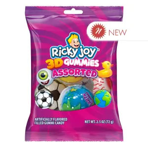 Ricky Joy 3D Gummies 2.5oz Peg Bag – Sweets and Geeks