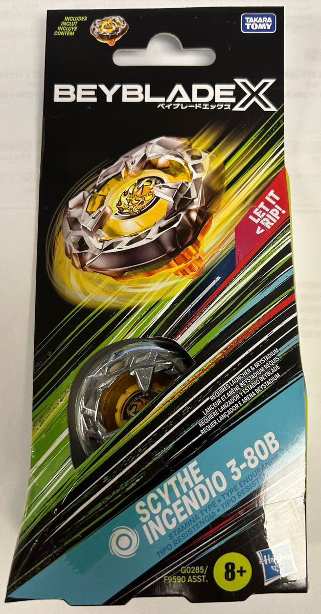 Beyblade X Single Top Booster Scythe Incendio 3-80B Stamina Type – Sweets and Geeks
