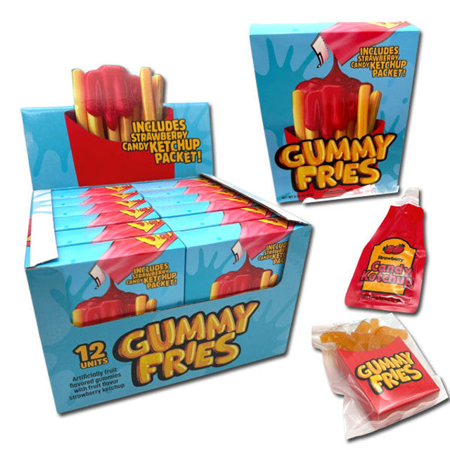 Gummy French Fries W/ Strawberry Ketchup Packet 3.3oz – Sweets and Geeks