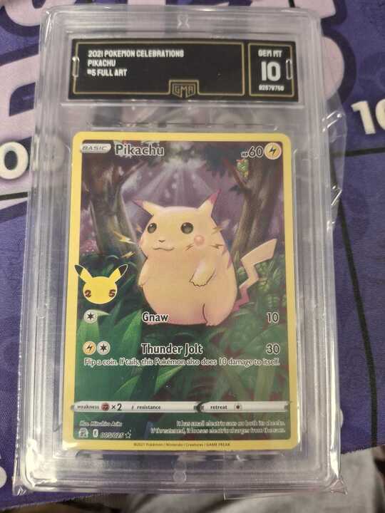 Pikachu - Celebrations - 005/025 (GMA Graded 10) – Sweets and Geeks
