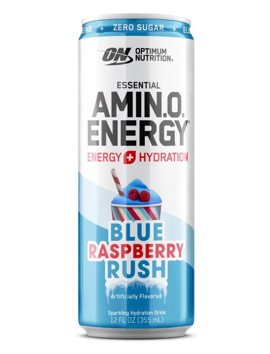 Amino Blue Raspberry Rush Energy Drink 12fl oz (SNG12) – Sweets and Geeks