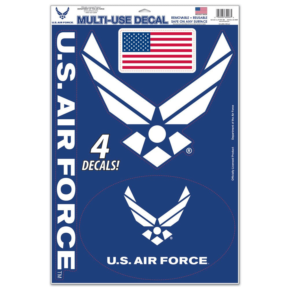 US Air Force Multi-Use Decals 11"x17" – Sweets and Geeks