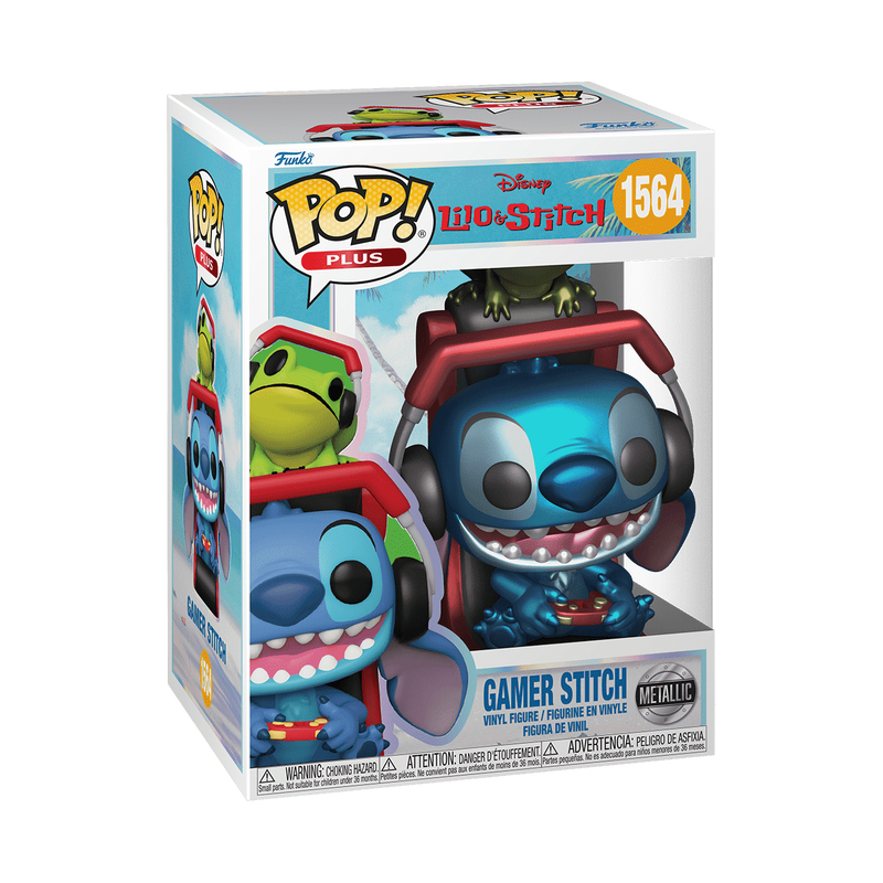 Funko Pop! Plus Disney: Lilo & Stitch - Gamer Stitch (Metallic) #1564 ...