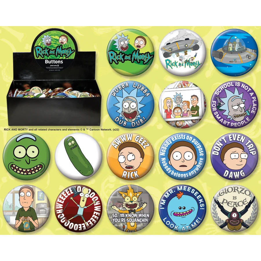 Rick and Morty Button Assortment Set 1 – Sweets and Geeks