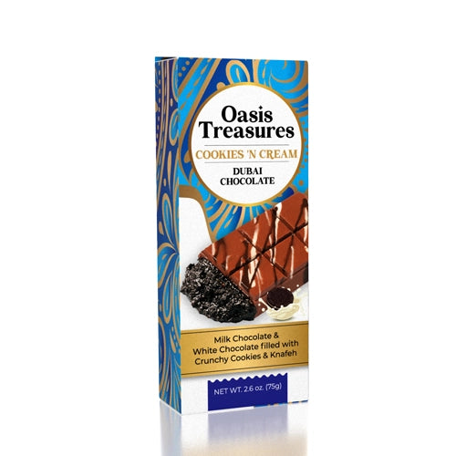 Oasis Treasures Dubai Chocolate Bar Cookies 'N Cream - 75g (SNG24 ...