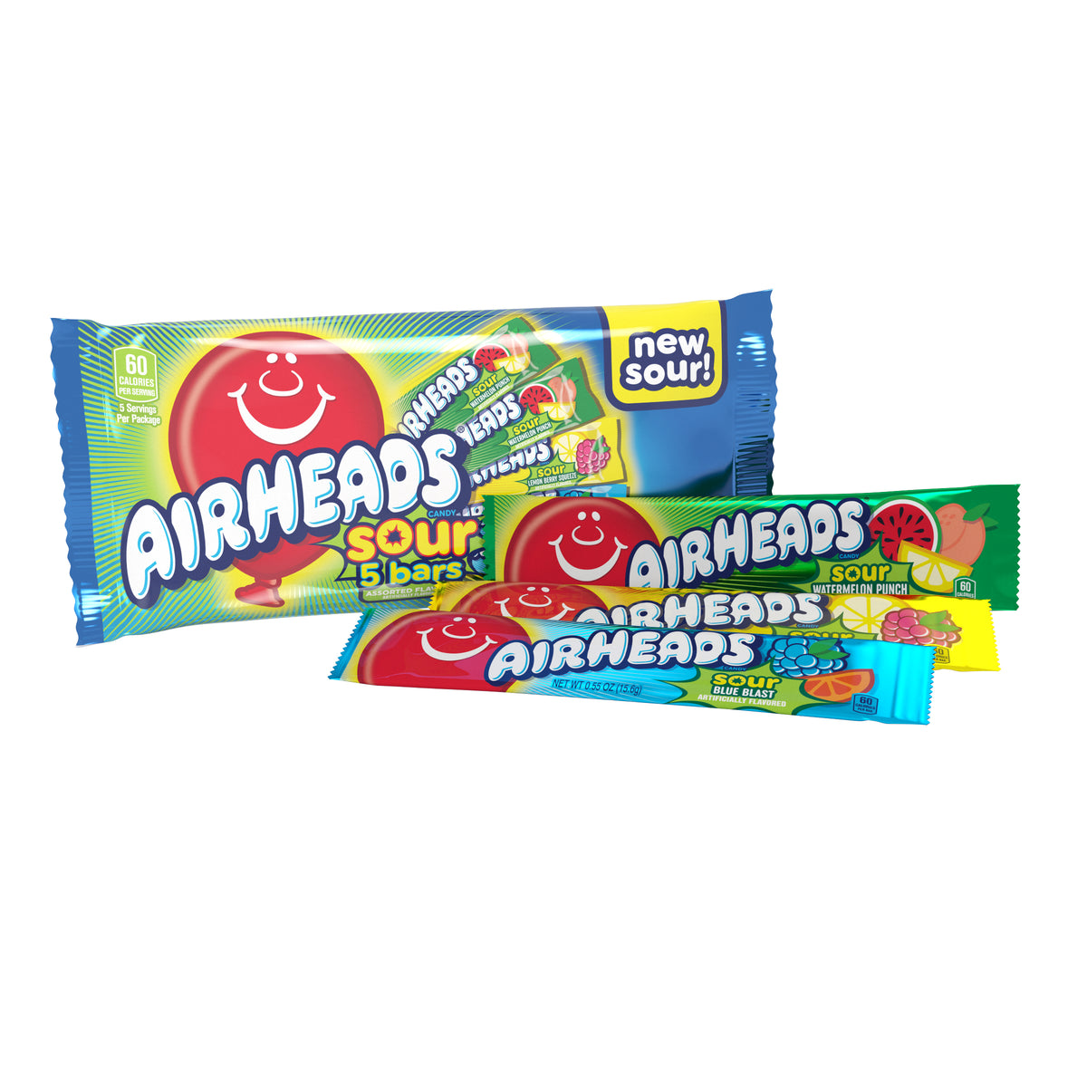 Airheads Singles 5 Bar Pack Assorted Sours – Sweets and Geeks