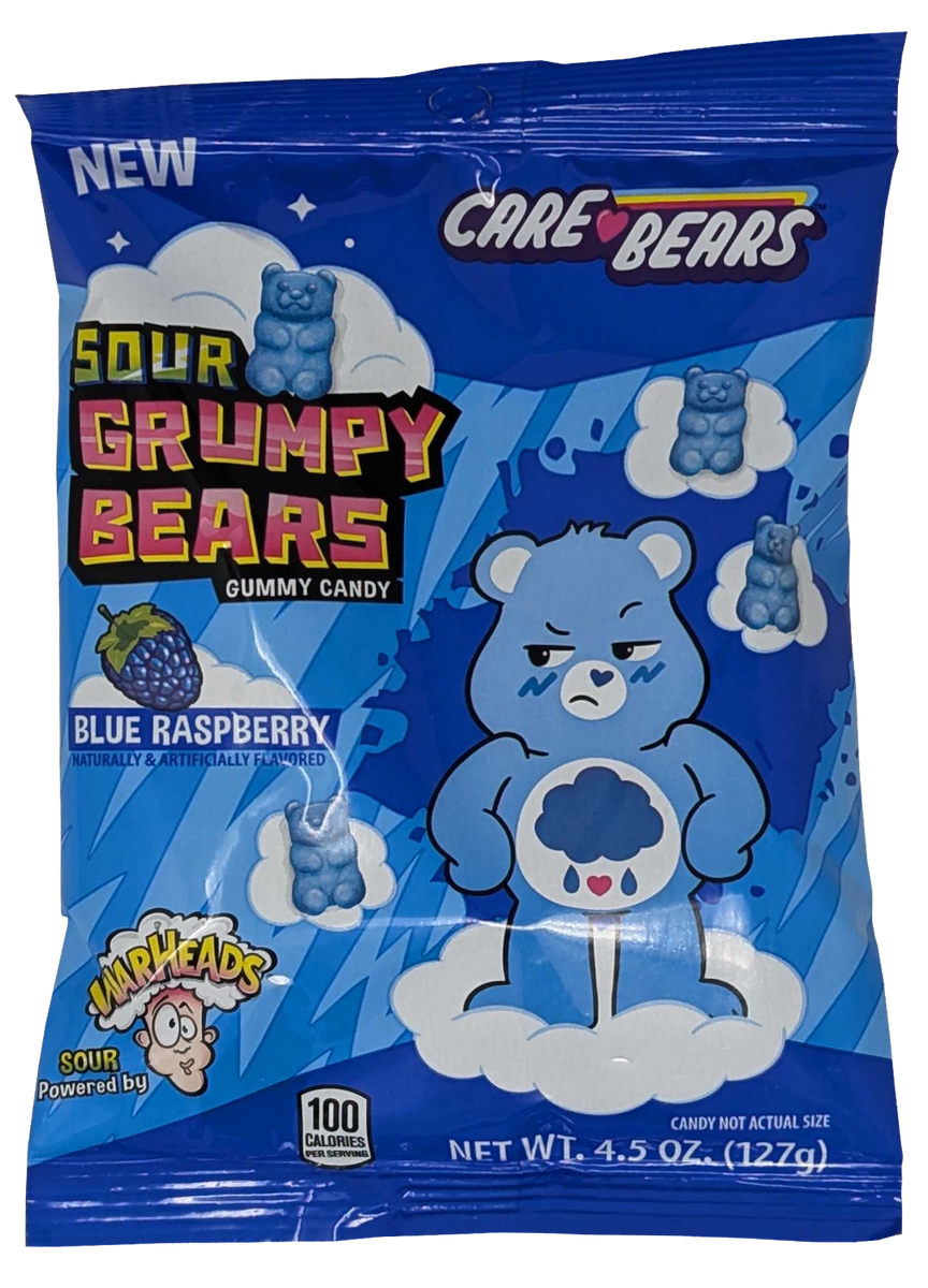 Warheads Care Bears Sour Grumpy Bears 4.5oz Peg Bag (SNG12) – Sweets ...