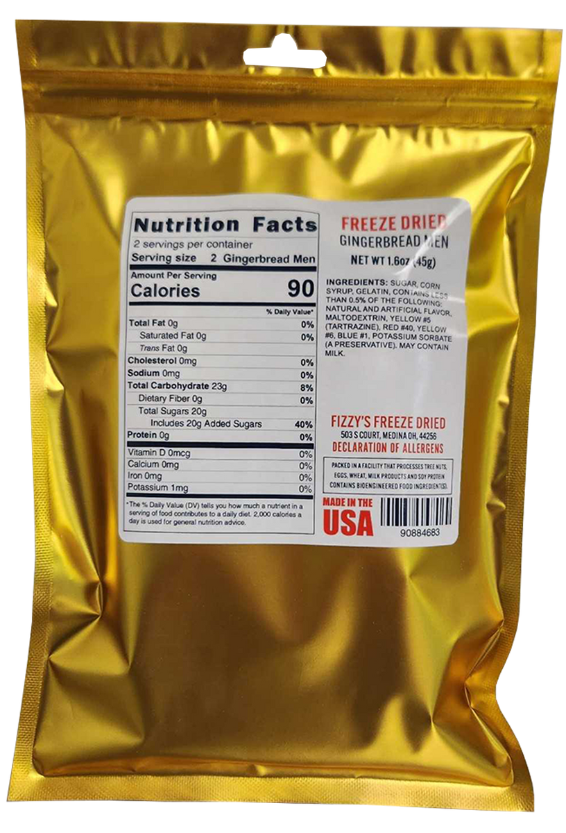 Freeze Dried Gingerbread Men - 1.6oz Peg bag – Sweets and Geeks