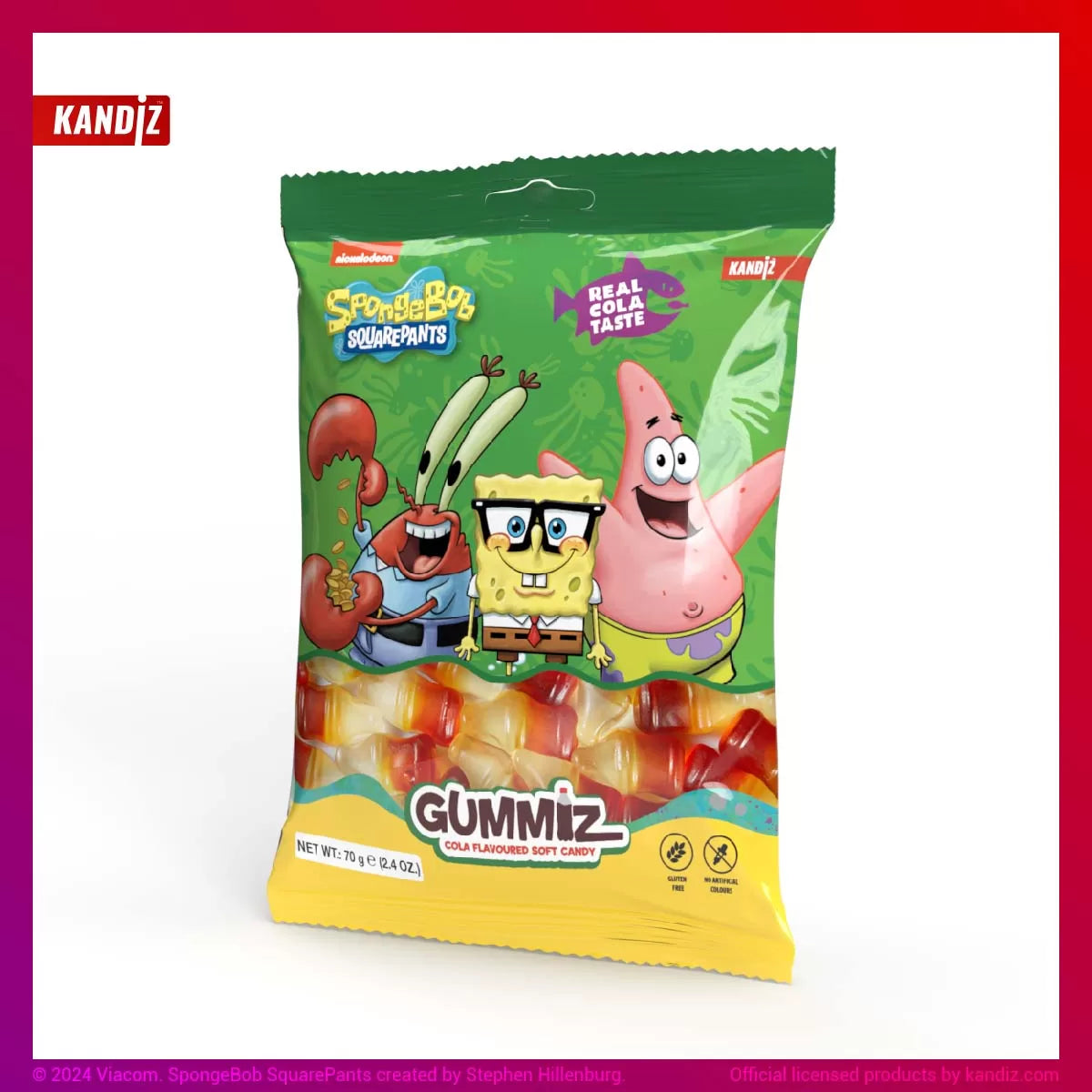 Nickelodeon Gummiz Cola Spongebob Peg Bag - 2.46oz – Sweets and Geeks