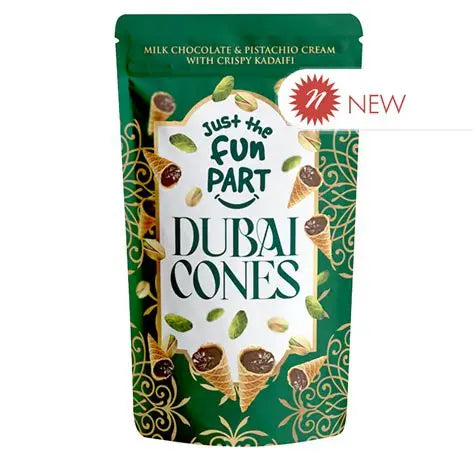 Just the Fun Dubai Chocolate Waffle Cones 4.23oz Peg Bag – Sweets and Geeks