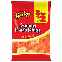 Gurley's Peach Rings 2.75oz Peg Bag (SNG12) – Sweets and Geeks