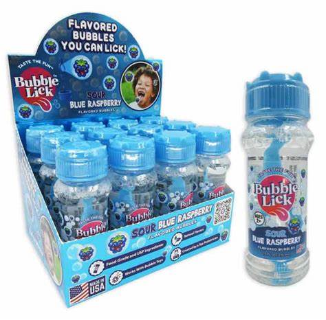 BubbleLick Sour Blue Raspberry Bubbles 2.5oz Bottle – Sweets and Geeks