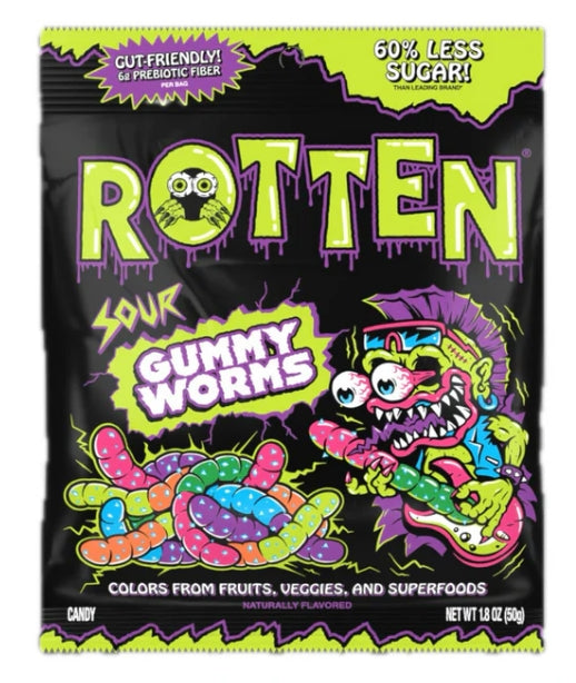 Rotten Sour Gummy Worms Peg Bag - 1.8oz (SNG8) – Sweets and Geeks
