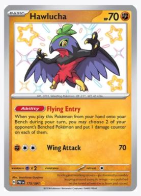 Hawlucha (Shiny Rare) - SV: Paldean Fates # 175/091 – Sweets and Geeks