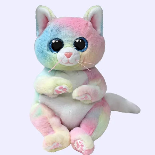 Ty Plush Beanie Bellies: Jenni, Rainbow Cat Small (SNG6) – Sweets and Geeks