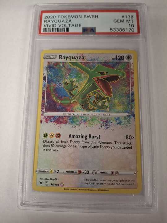 Rayquaza (Amazing Rare) SWSH04: Vivid Voltage # 138/185 (Graded PSA 10 ...