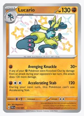 Lucario (Shiny Rare) - SV: Paldean Fates # 174/091 – Sweets and Geeks