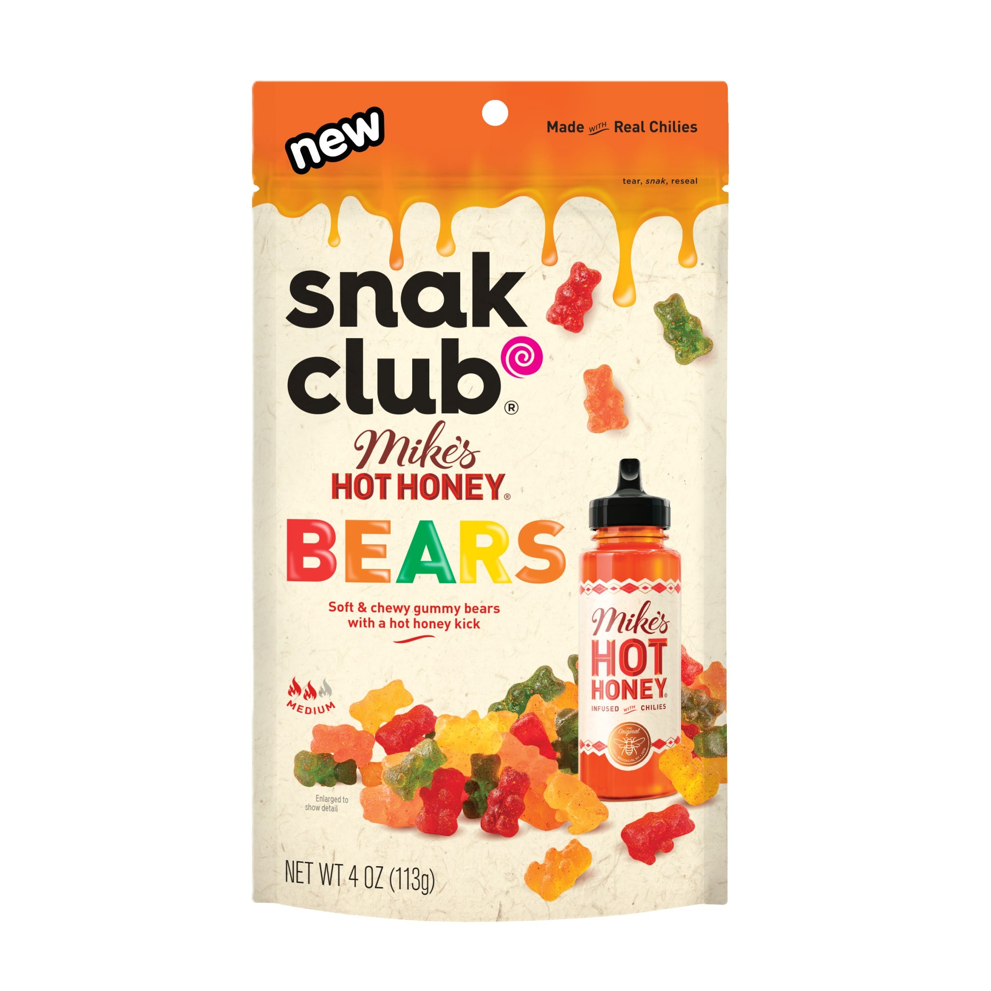 Snak Club Hot Honey Gummy Bears 4oz Peg Bag (SNG6) – Sweets and Geeks