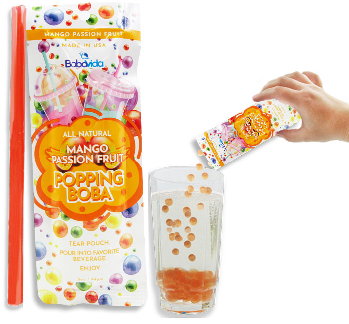 Popping Boba Single Serve Mango Passion Fruit 3oz Pouch (SNG10 ...