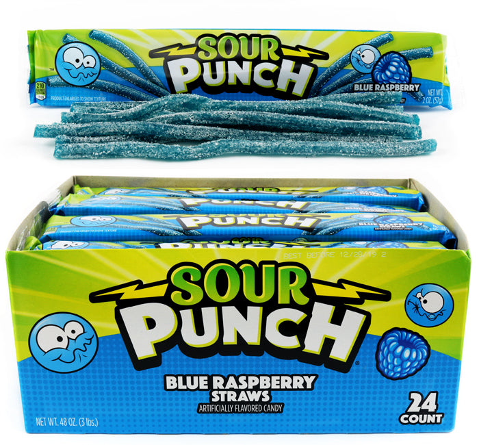 Sour Punch Blue Raspberry Straws 2oz Tray – Sweets and Geeks