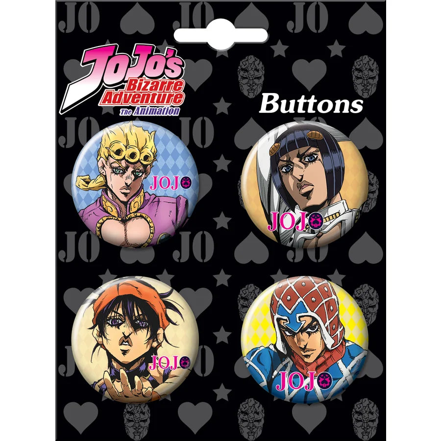 JoJo Golden Wind - 4 Button Set 1 – Sweets and Geeks