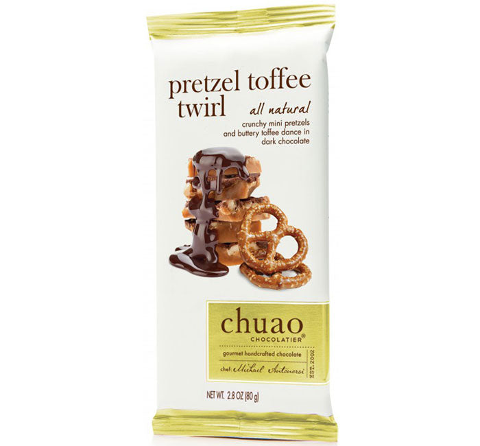 Chuao Pretzel Toffee Twirl 2.8oz Dark Chocolate Bar (SNG10) – Sweets ...