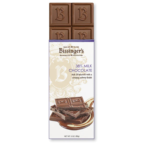Bissinger's 38% Milk Chocolate Bar 3oz – Sweets and Geeks