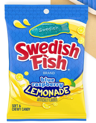 Swedish Fish Blue Raspberry Lemonade 8.04oz Peg Bag (SNG12) – Sweets ...