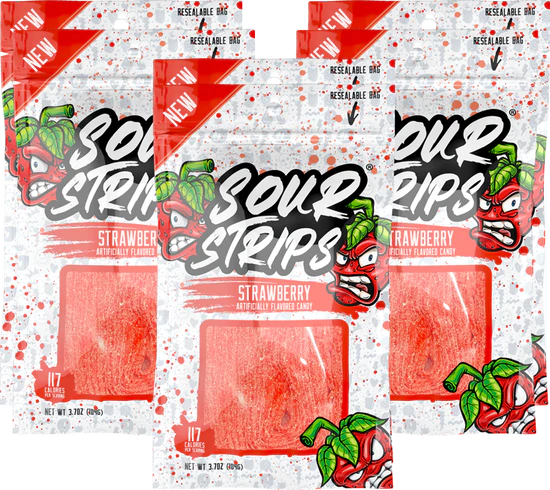 Sour Strips - Strawberry 3.7oz Bag – Sweets and Geeks
