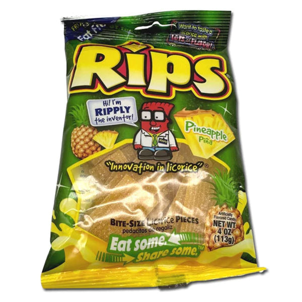 Rips Bites 4oz Peg Bag- Pineapple – Sweets and Geeks