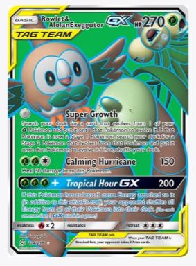 Rowlet & Alolan Exeggutor GX (Full Art) SM - Unified Minds # 214/236 ...
