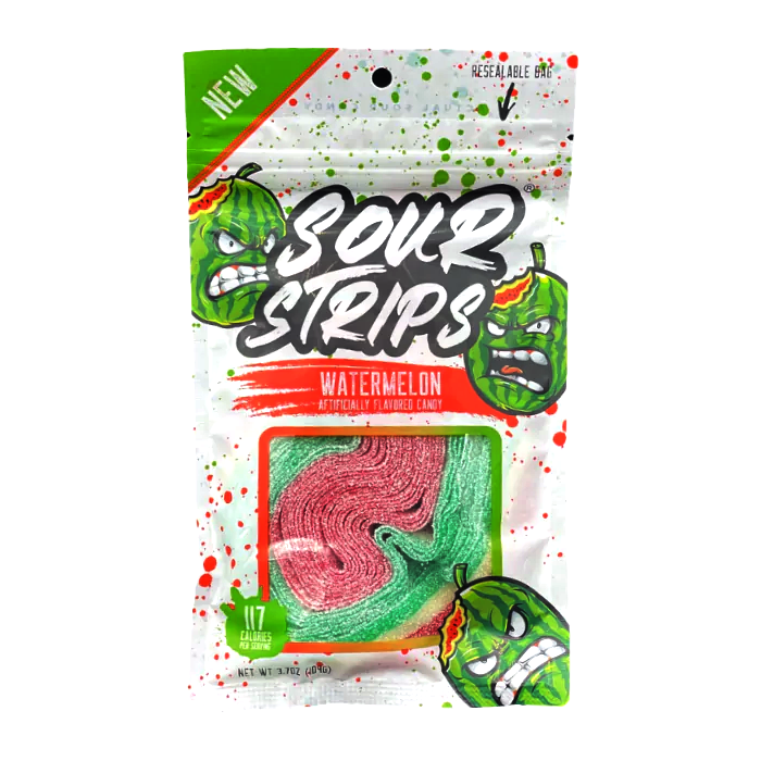 Sour Strips - Watermelon 3.7oz Bag – Sweets and Geeks